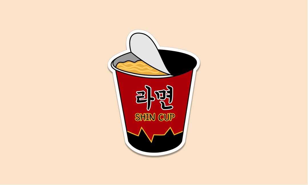 Ramen Cup Korean Hangul Vinyl Sticker – Korean Snack, Kpop Fan Gift ...