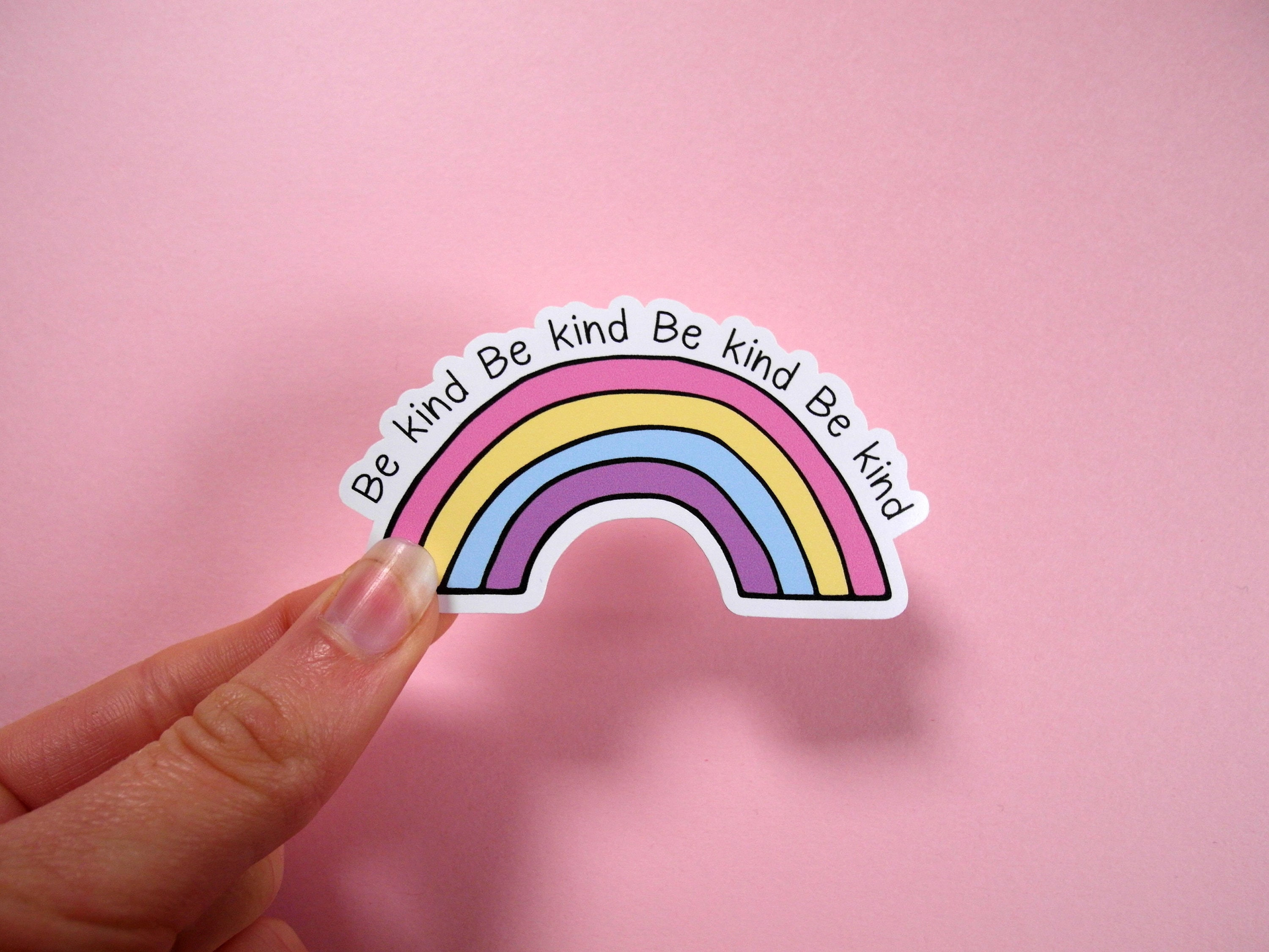Be Kind Rainbow Cute Pastel Vinyl Sticker / Cute Stickers | Etsy