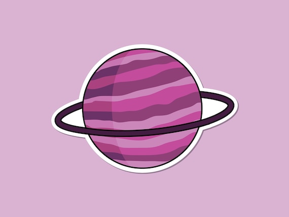 Purple Planet Vinyl Sticker / Space Stickers Space Gifts | Etsy