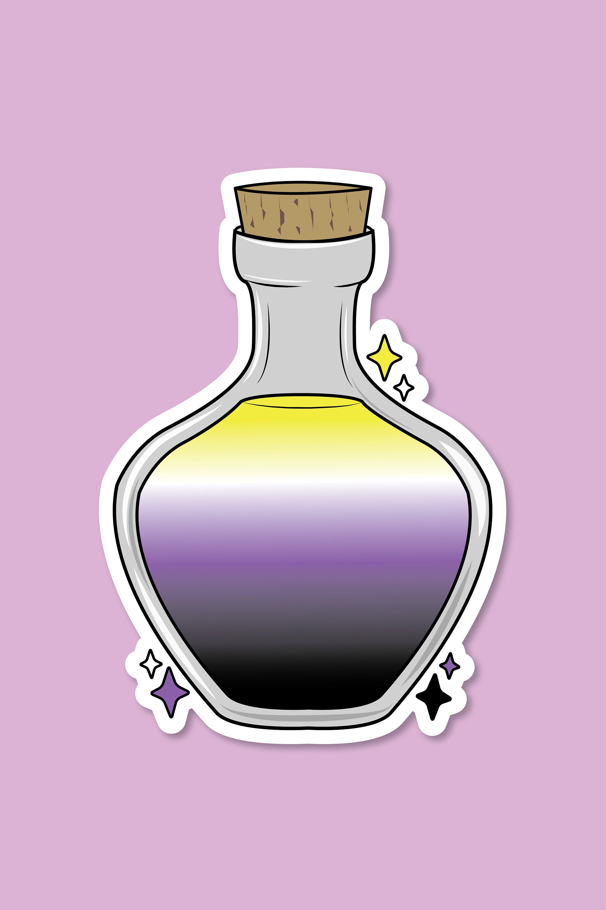 Nonbinary Pride Potion Vinyl Sticker / Nonbinary Pride - Etsy UK