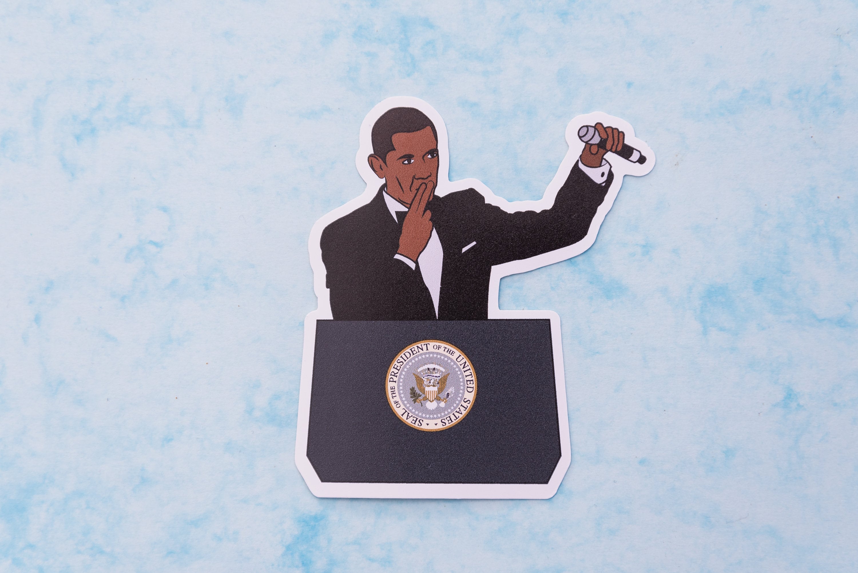 Obama mic drop meme vinilo sticker / obama art obama sticker - Etsy México