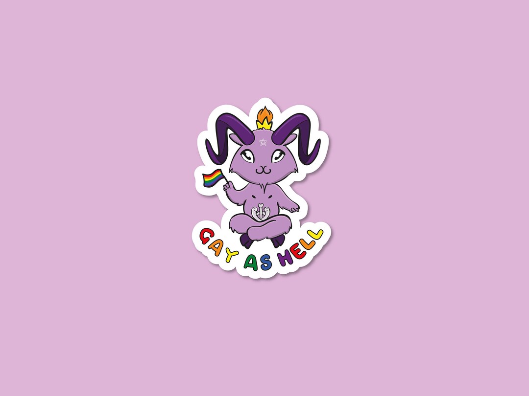 Gay as Hell Baphomet Pride Vinyl Sticker – LGBTQ+ Queer Art, Rainbow ...