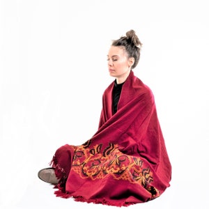 Meditation Shawl or Meditation Blanket, Wool Shawl/wrap, Oversize Scarf ...