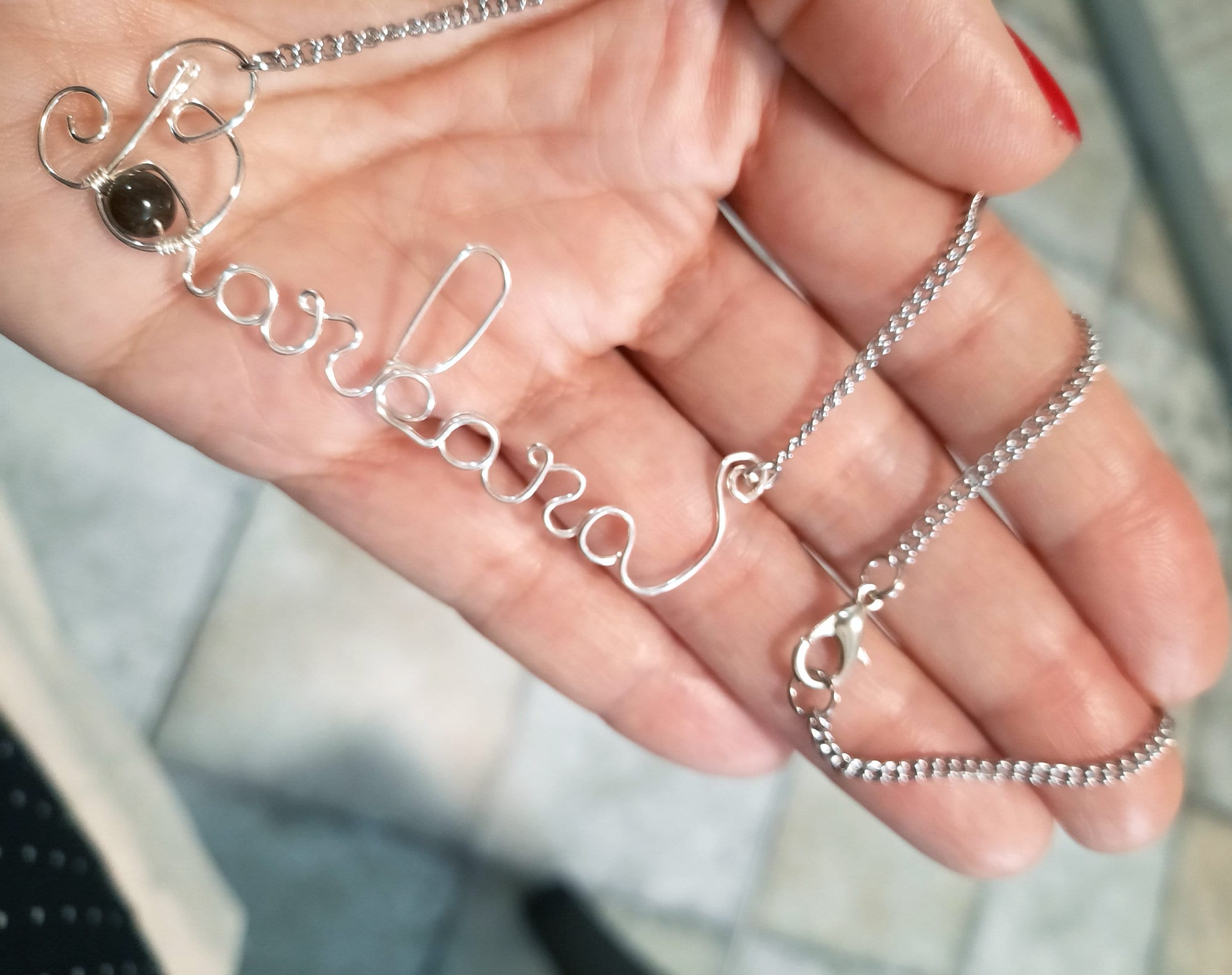 Customer Wire Name Necklace Personalised Silver Wire - Etsy
