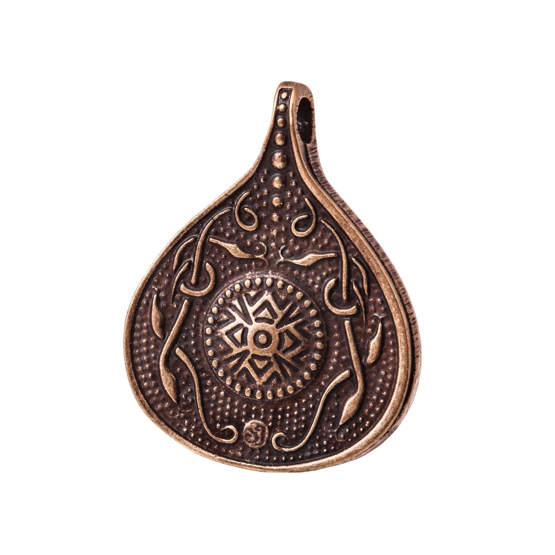 Valkyrie Shield Pendant Talisman of Protection Bronze Viking Necklace ...
