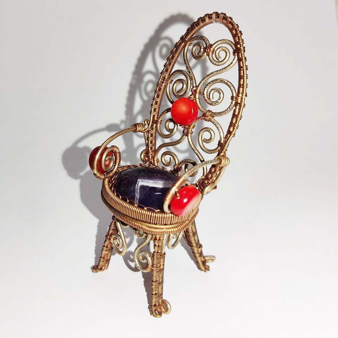 Wire Wrapped Furniture Amethyst Chair Collectible - Etsy