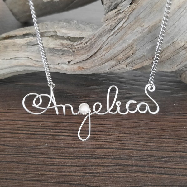 Wire Name Necklace - Etsy