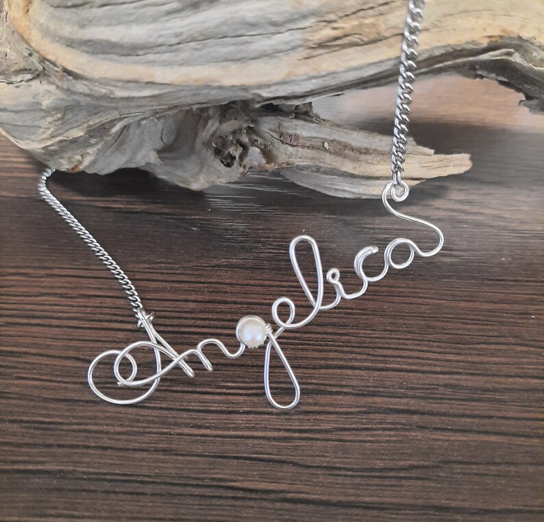 Customer Wire Name Necklace Personalised Silver Wire - Etsy