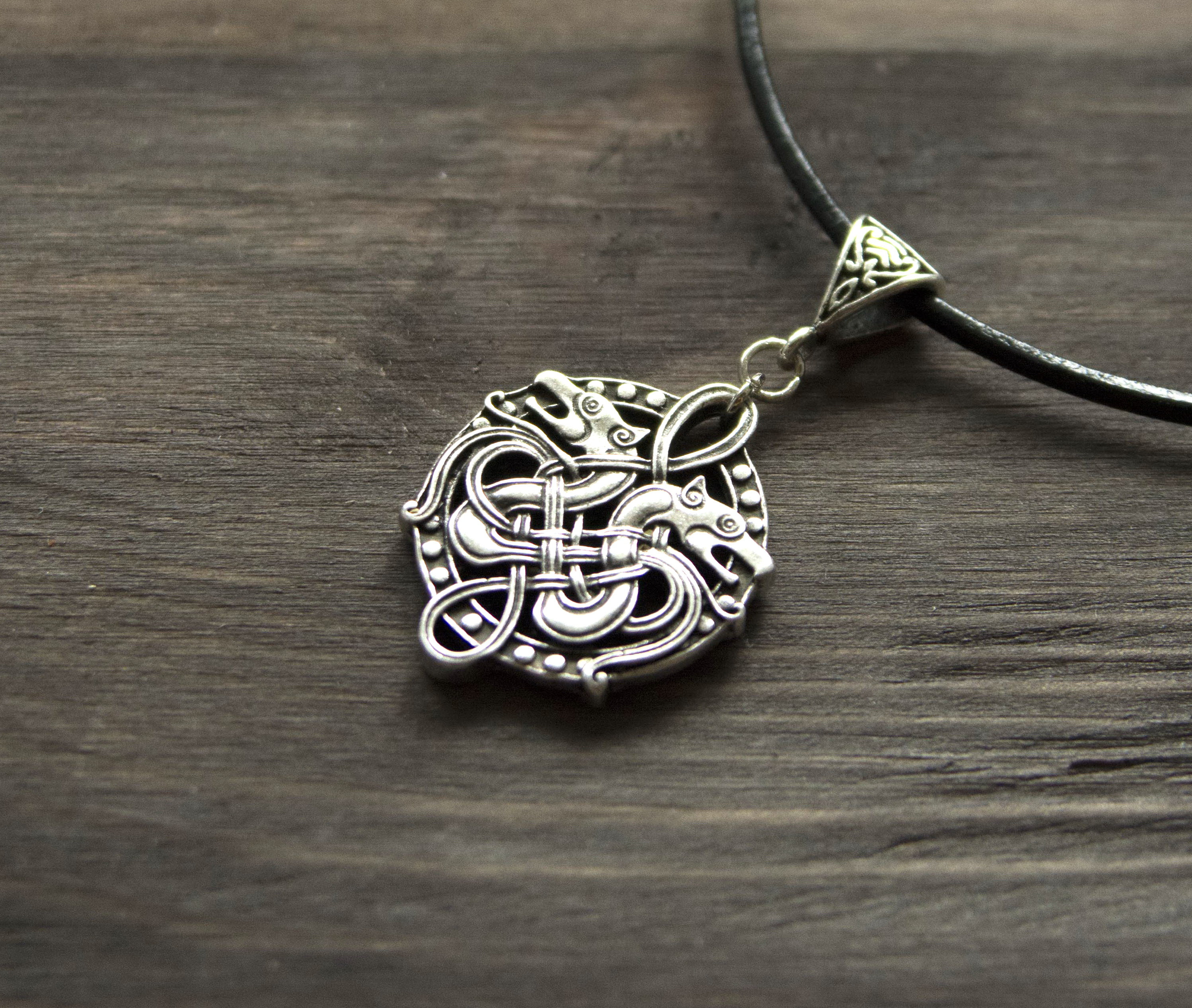 Dragon Knot Viking Pendant, Celtic Valhalla Scandinavian Necklace ...