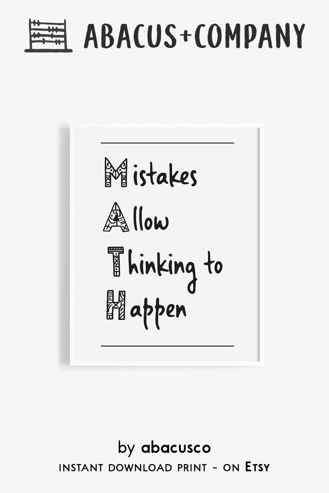 MATH Mistakes Modern Classroom Poster | Instant Download, Math ...