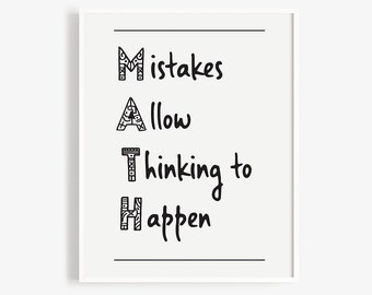 MATH Mistakes Modern Classroom Poster - Etsy