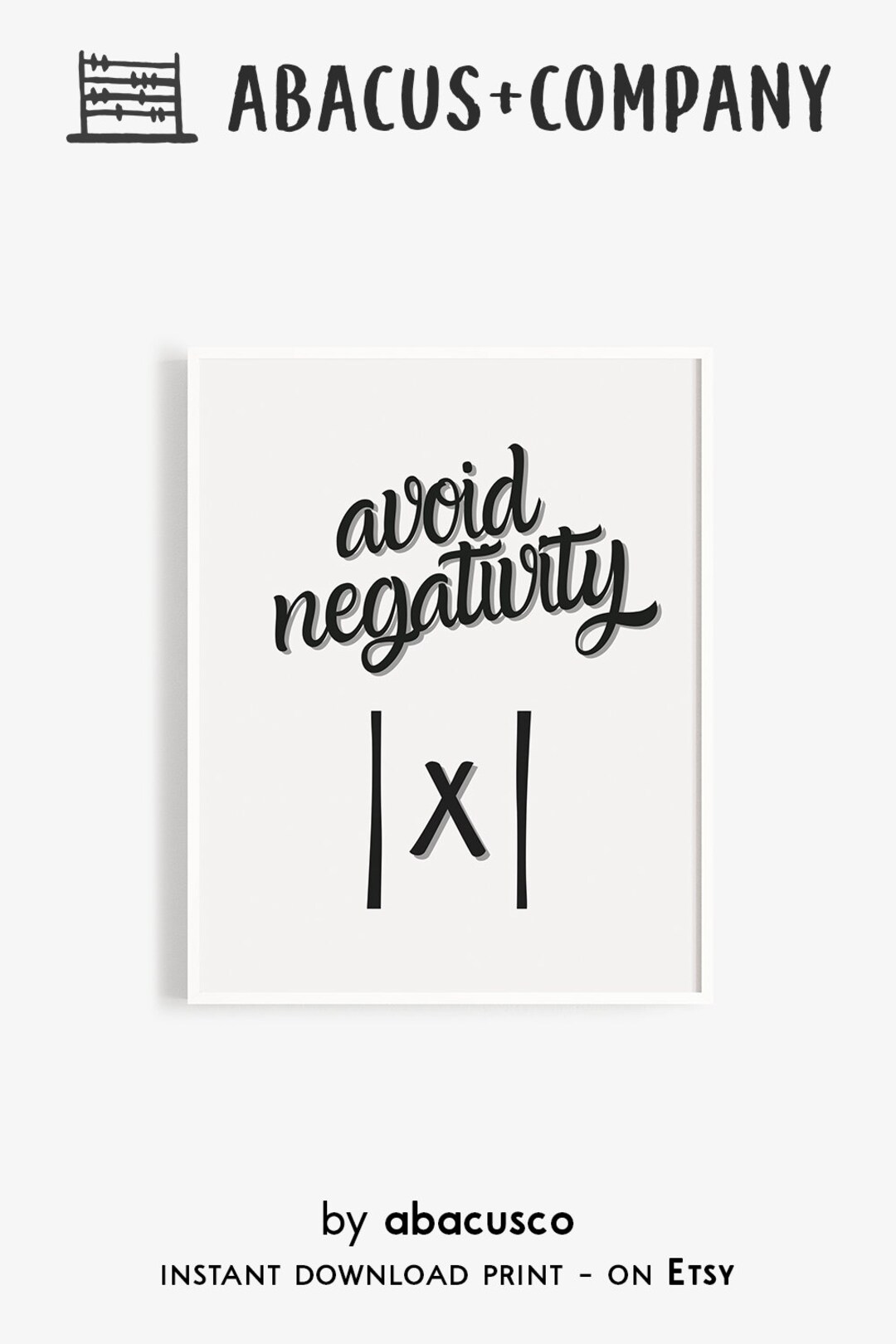 Avoid Negativity Absolute Value Math Classroom Poster - Etsy