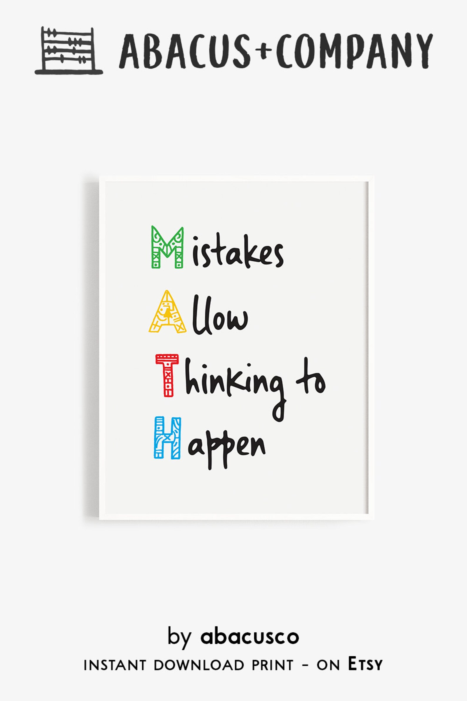 MATH Mistakes Modern Classroom Poster - Etsy