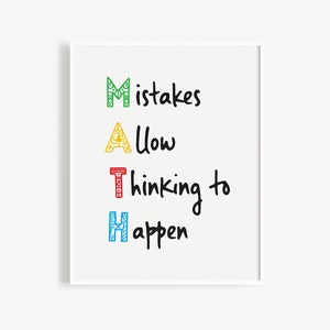 MATH Mistakes Modern Classroom Poster - Etsy