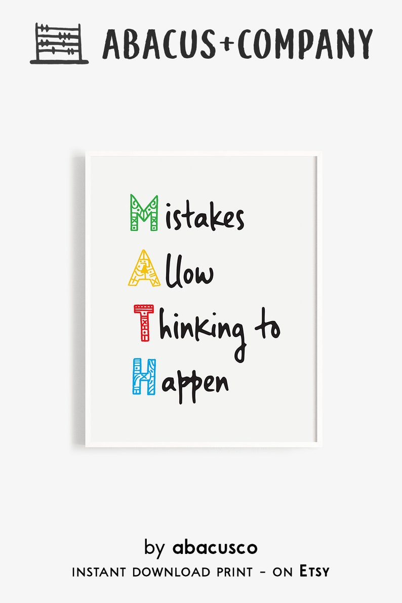 MATH Mistakes Modern Classroom Poster - Etsy