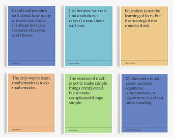 Set of Mathematics Quote Posters 12 Total | Etsy
