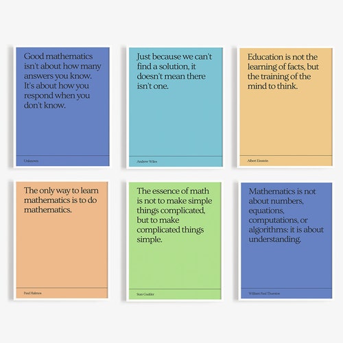 Set of Mathematics Quote Posters 12 Total - Etsy