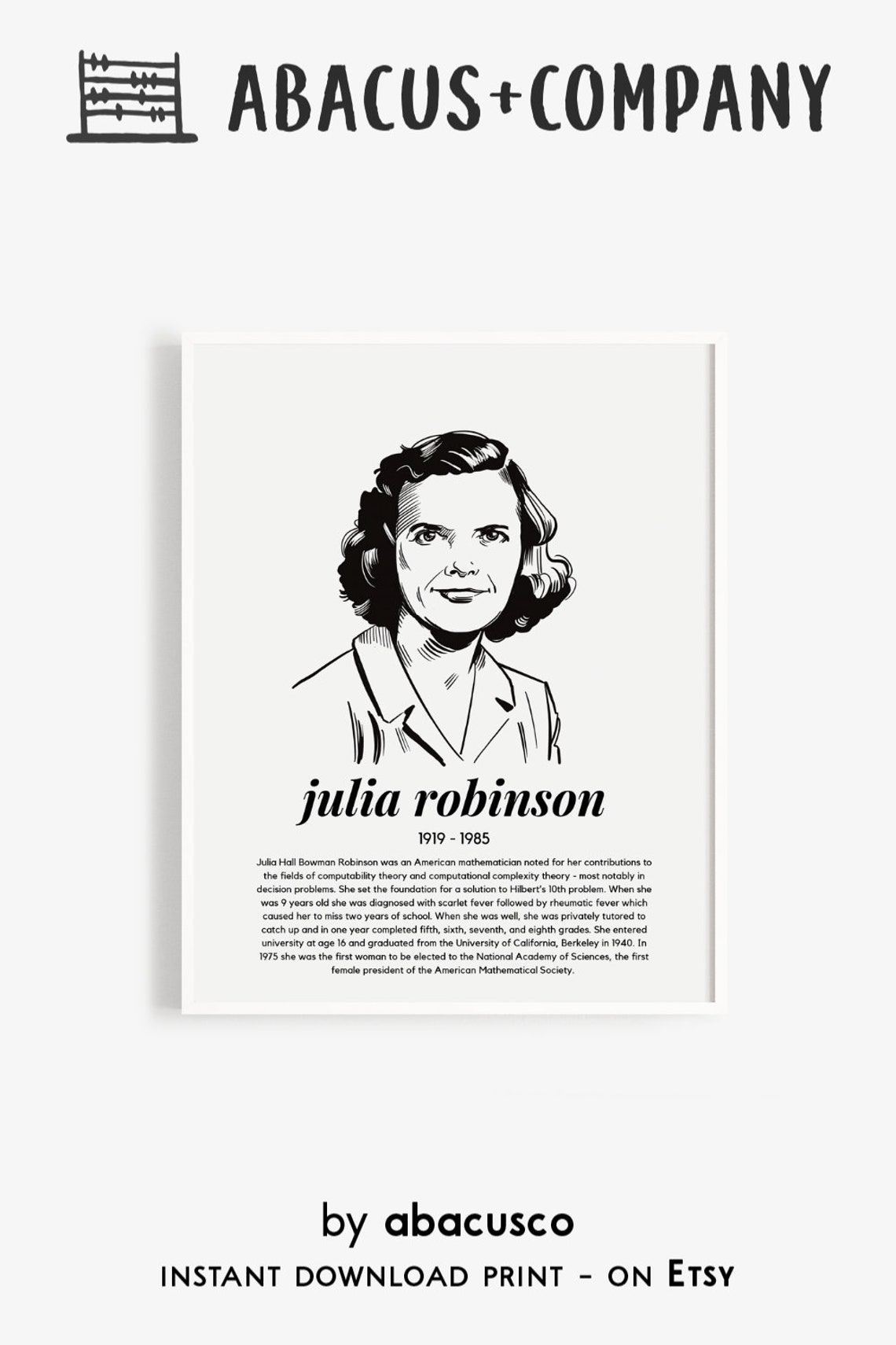 Julia Robinson. Women in Mathematics. Great Mathematician - Etsy