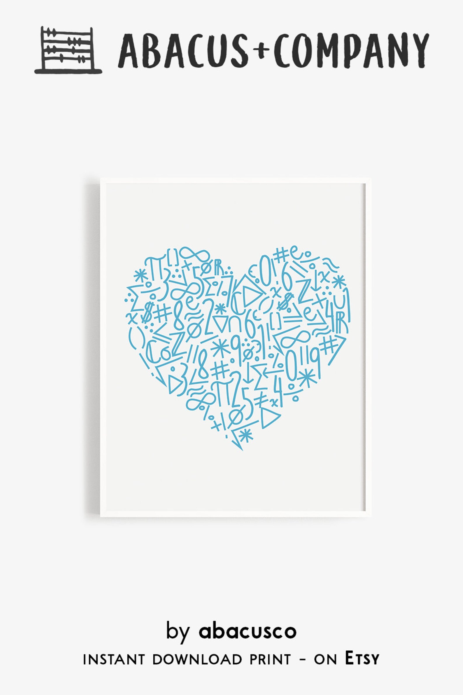Math Symbol Heart Classroom Poster - Etsy