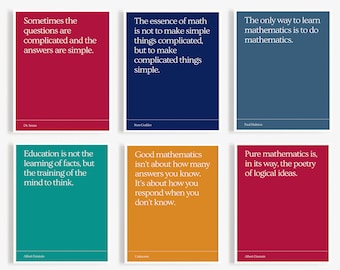 Set of Mathematics Quote Posters 12 Total | Etsy