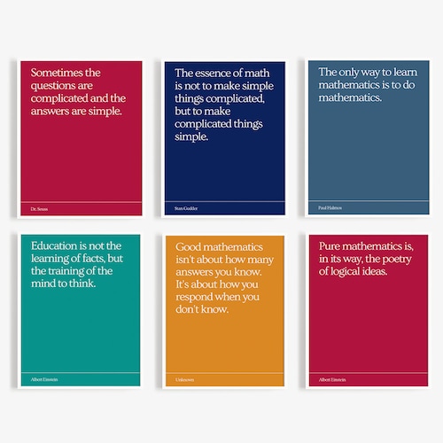 Colorful Set of Mathematics Quote Posters 12 Total - Etsy