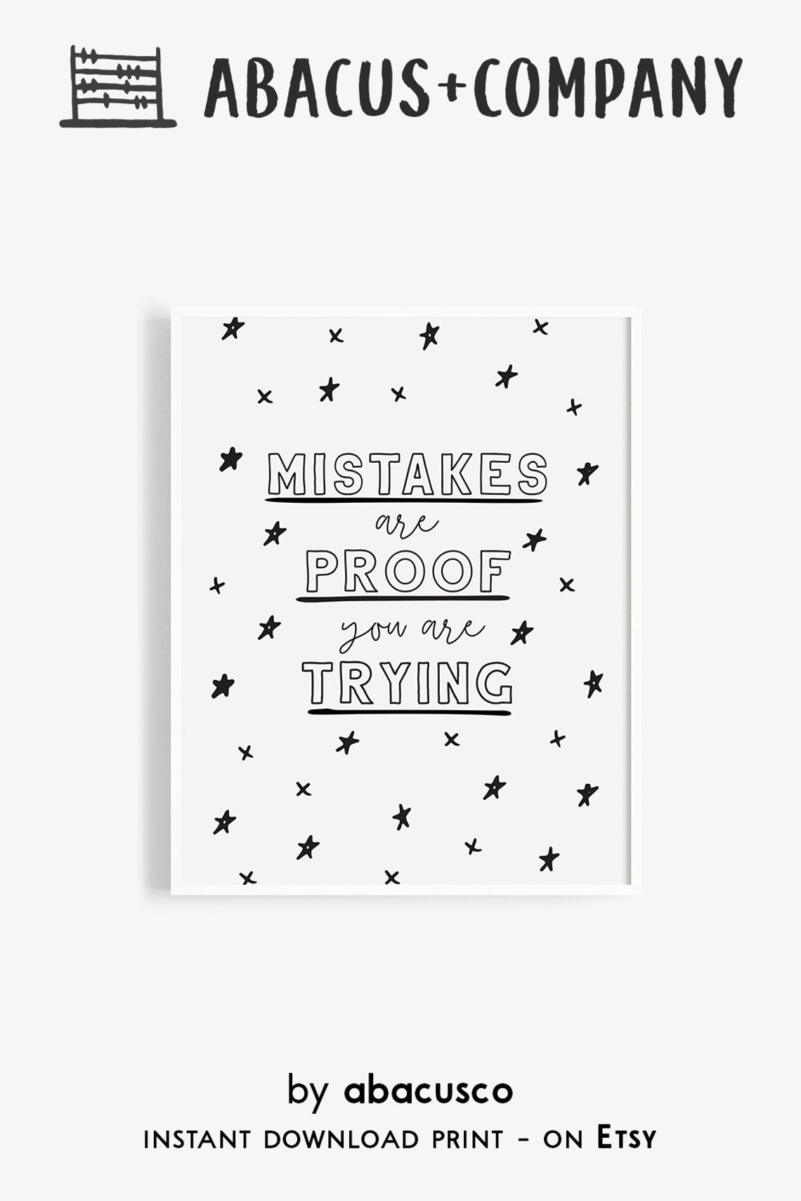 Mistakes Are Proof You Are Trying Modern Classroom Poster - Etsy
