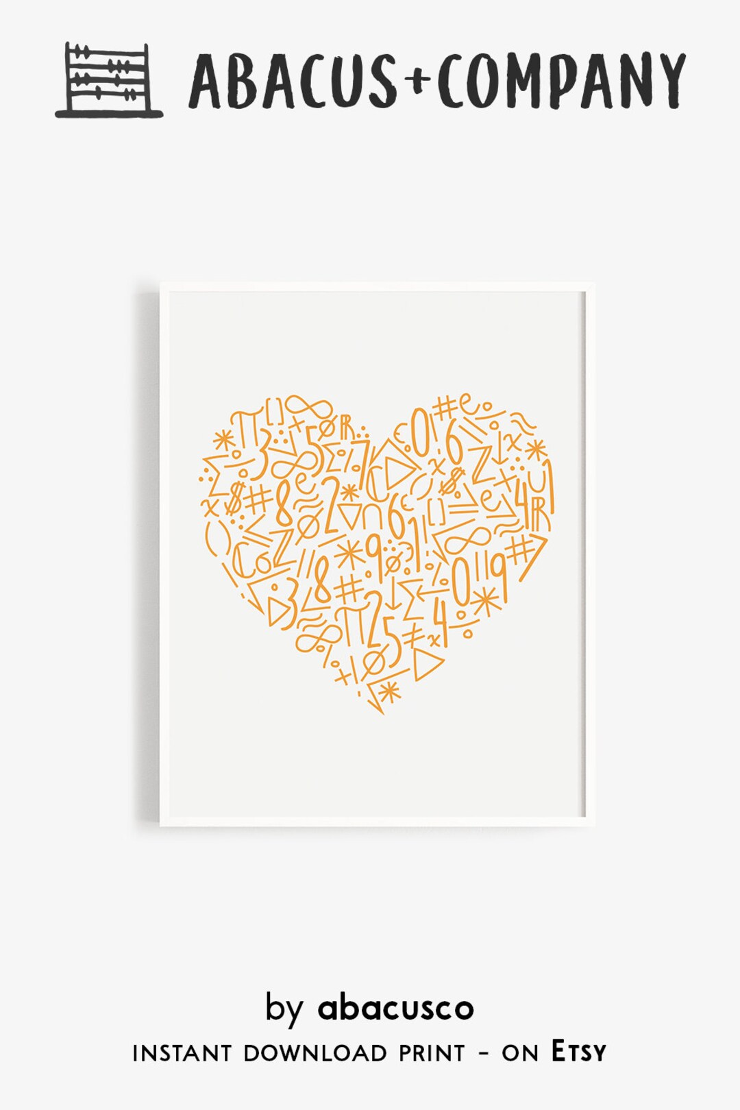 Math Symbol Heart Classroom Poster - Etsy