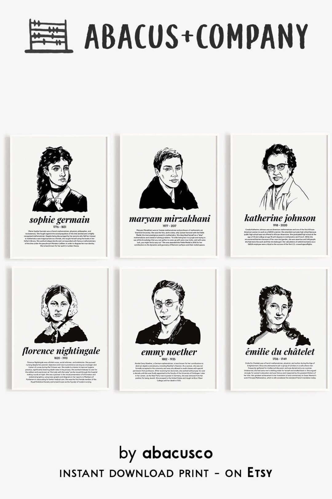 Bestseller Bundle Women in Mathematics Posters for Math Teachers ...