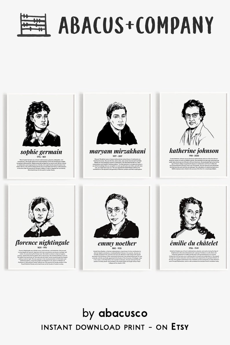 Bestseller Bundle Women in Mathematics Posters for Math - Etsy