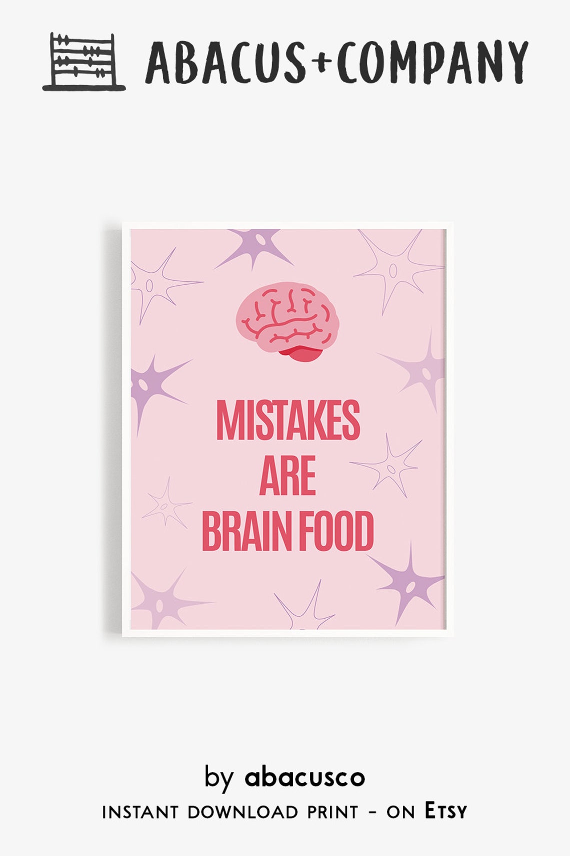 Mistakes Are Brain Food Growth Mindset Poster for Classrooms & - Etsy
