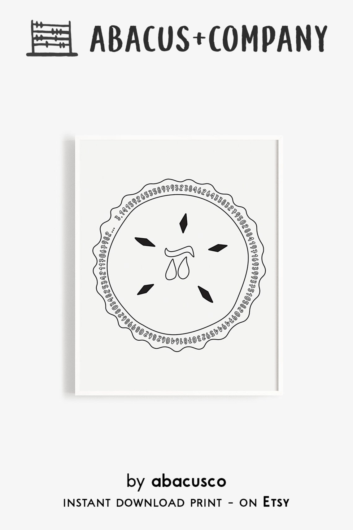 Monochrome Pi Pie Poster for Math Classrooms & Teachers - Etsy