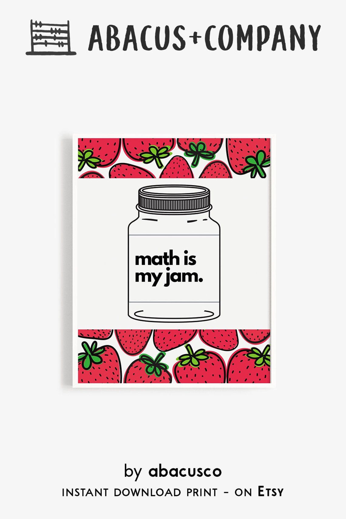 Math is My Jam Fun Modern Classroom Poster Perfect for a | Etsy