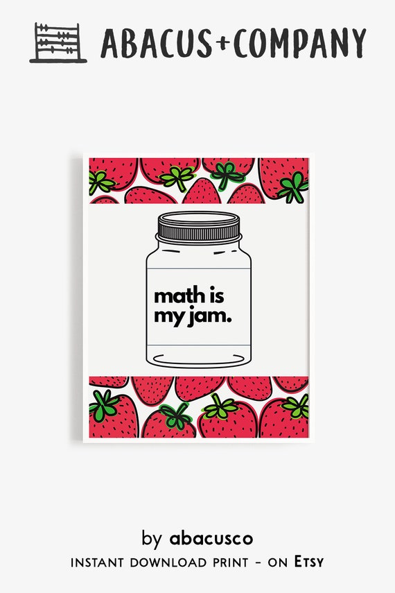 Math is My Jam Fun Modern Classroom Poster Perfect for a | Etsy