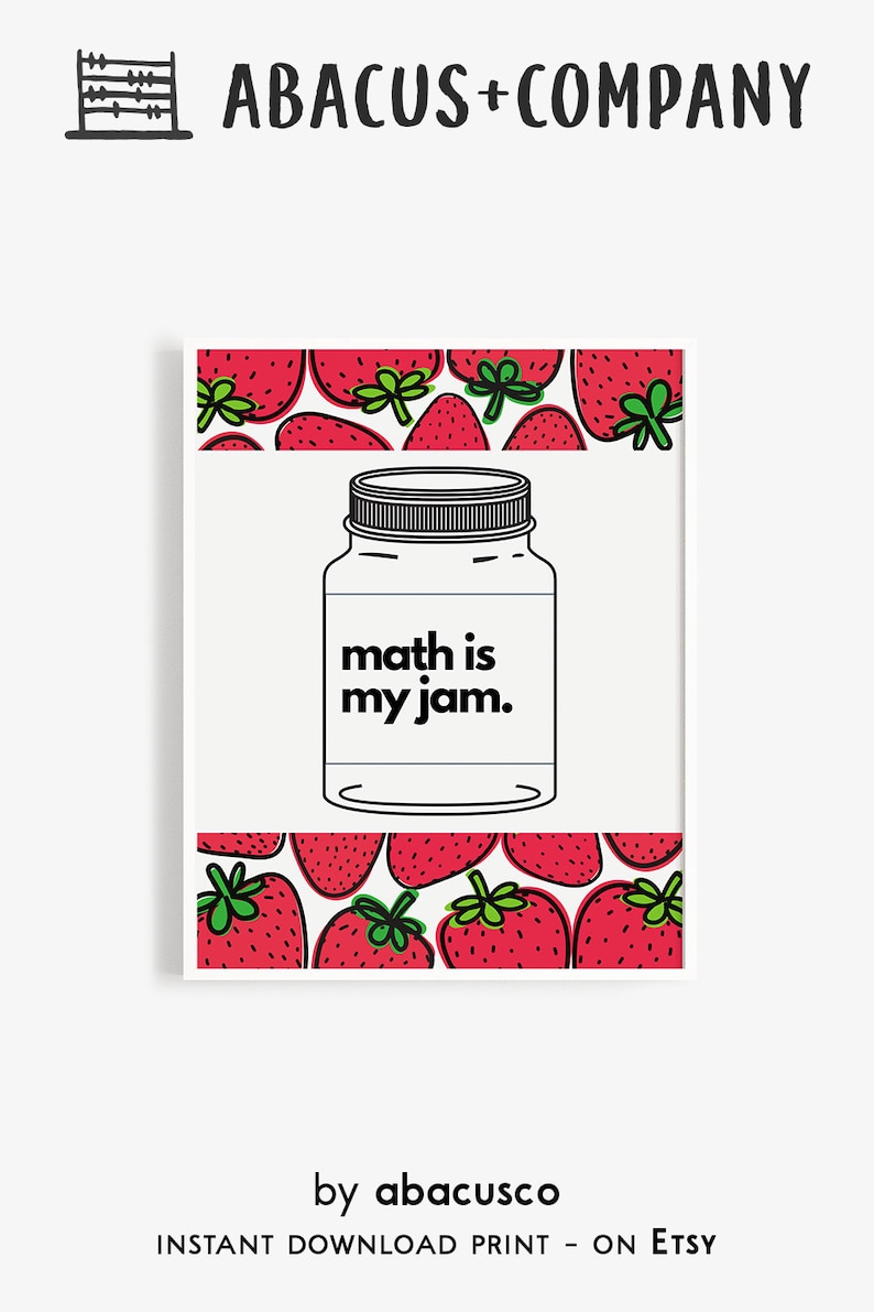 Math is My Jam Fun Modern Classroom Poster Perfect for a | Etsy