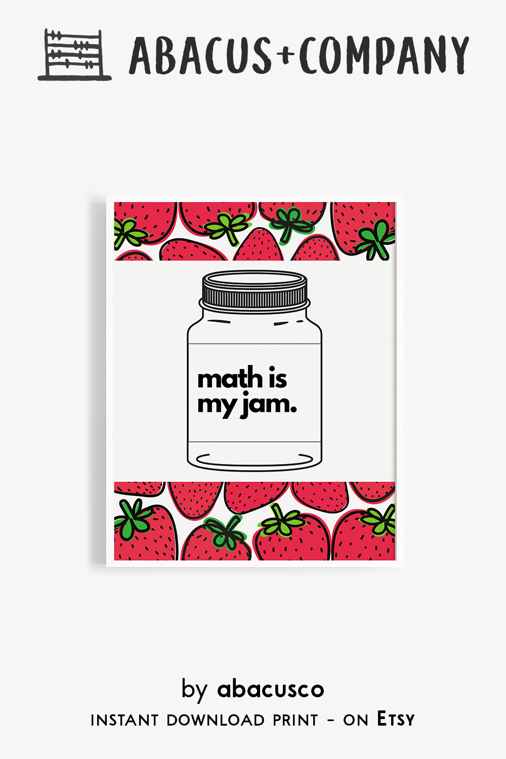 Math is My Jam Fun Modern Classroom Poster Perfect for a | Etsy