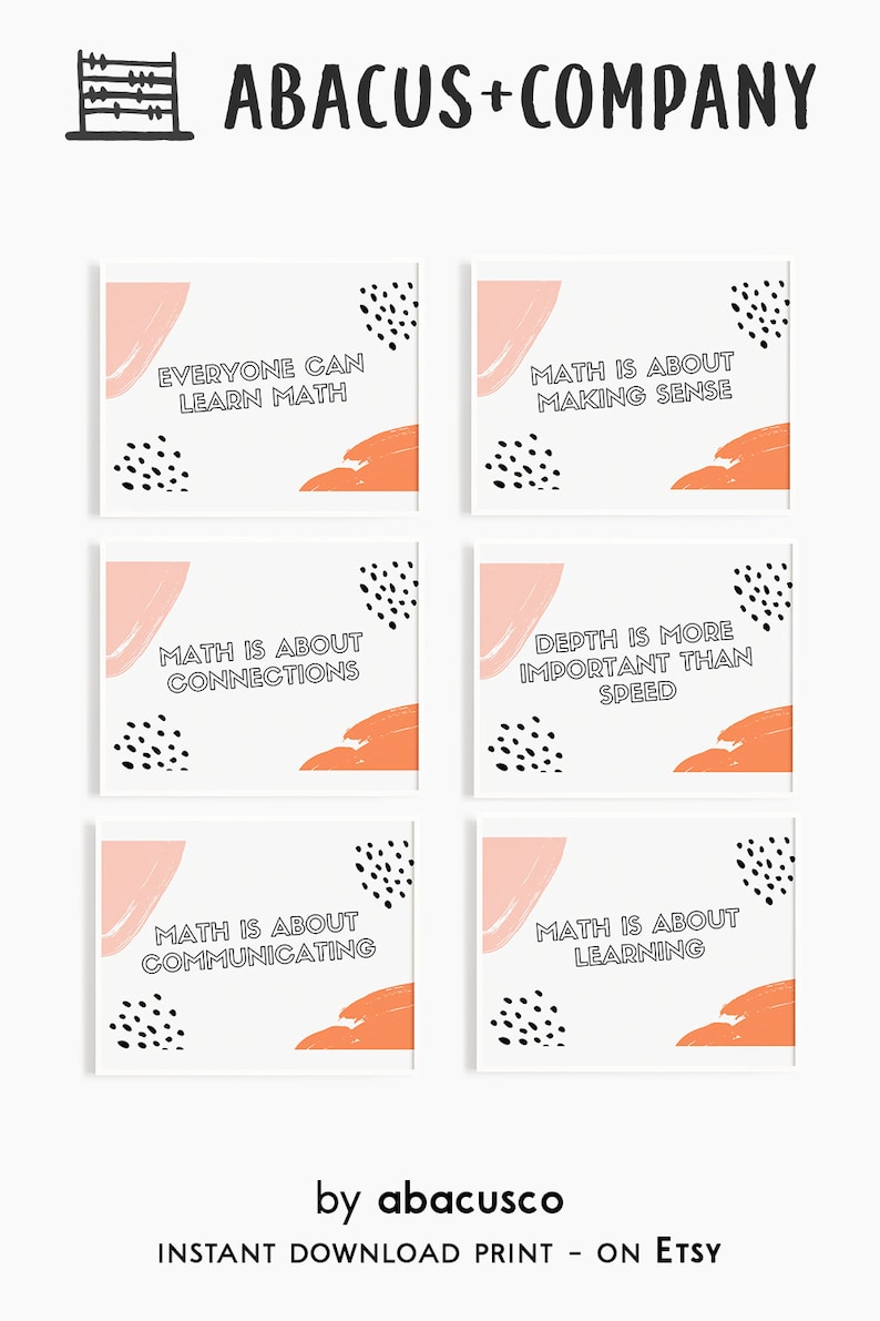 Colorful Set of Math Class Norms | 9 Total - Etsy