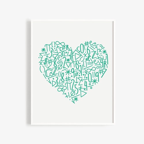 Math Symbol Heart Classroom Poster - Etsy