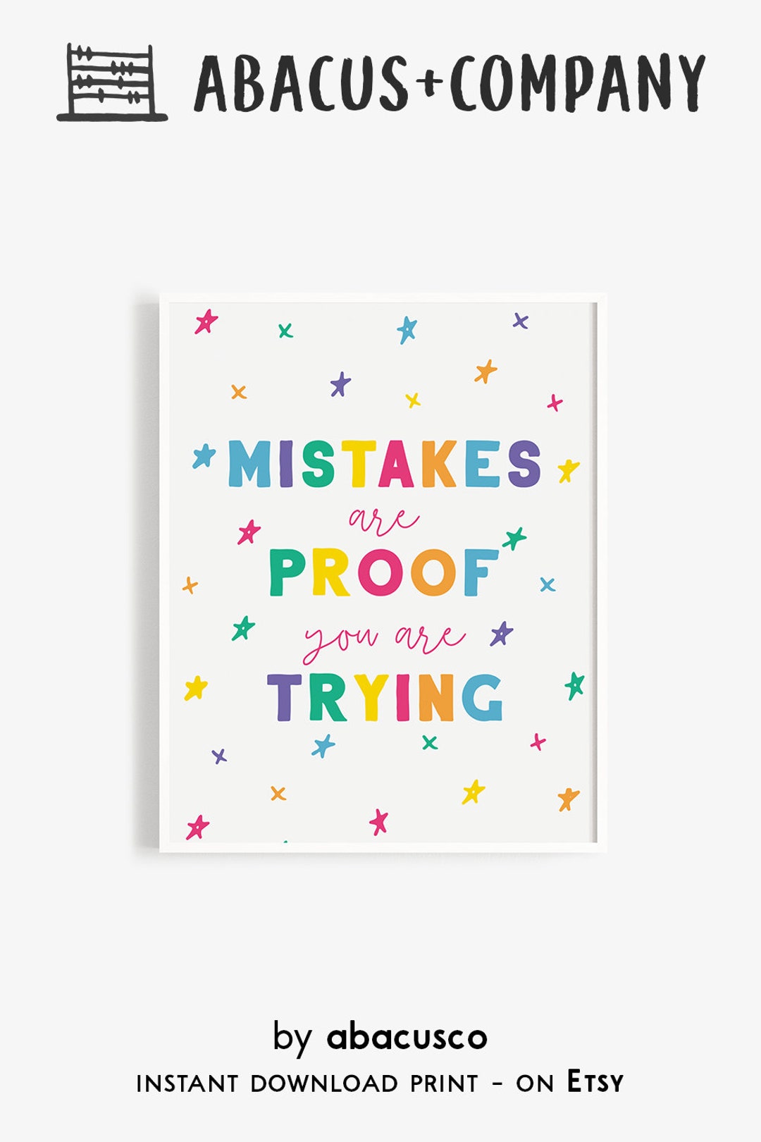 Colorful Mistakes Are Proof You Are Trying Modern Classroom Poster - Etsy