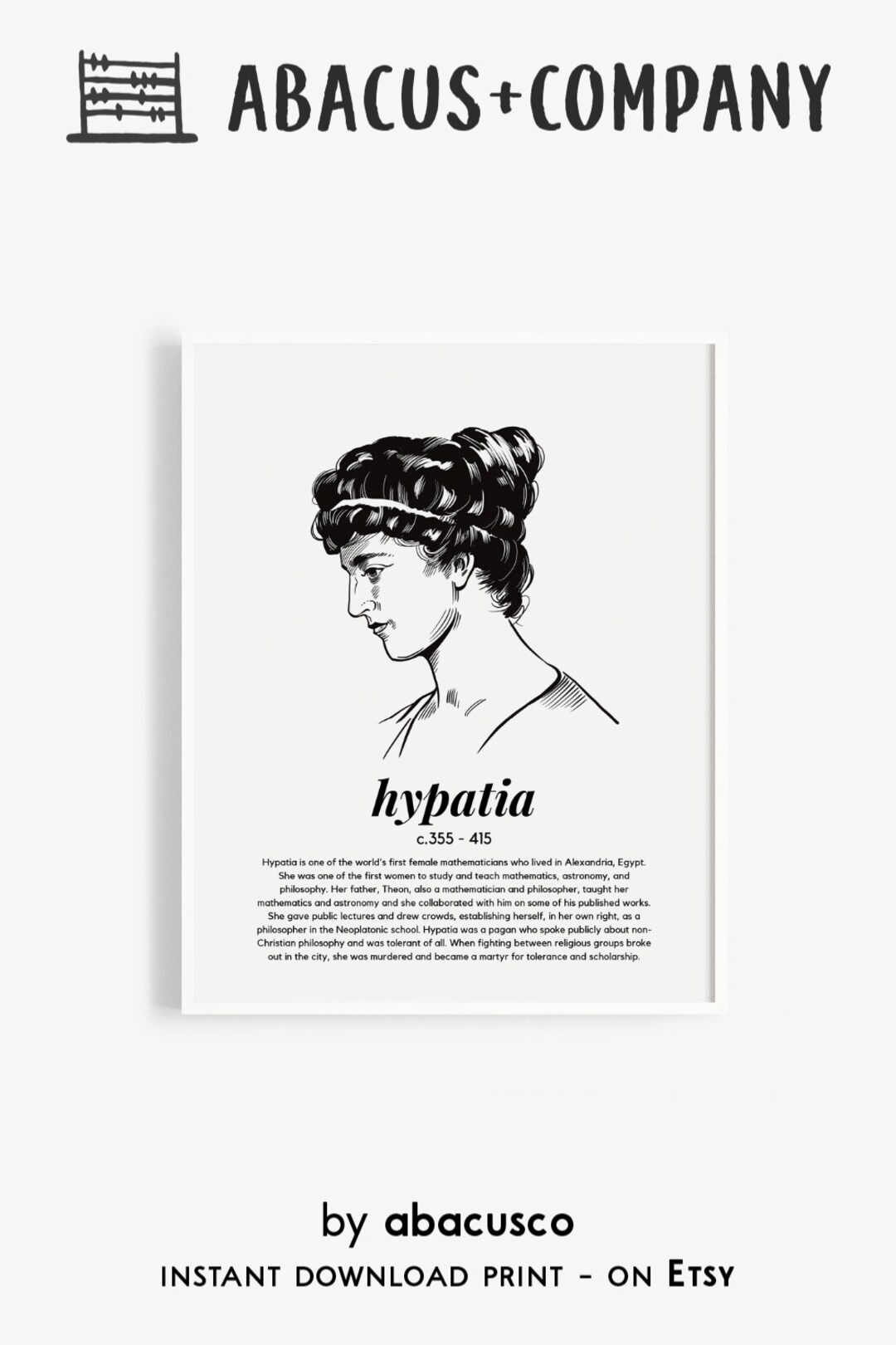 Hypatia. Women in Mathematics. Great Mathematician Poster Series - Etsy