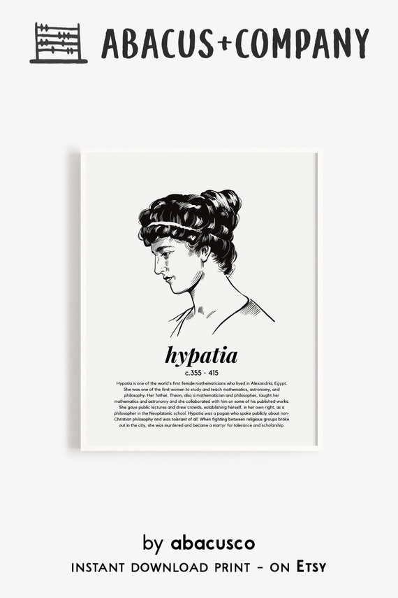 Hypatia. Women in Mathematics. Great Mathematician Poster | Etsy