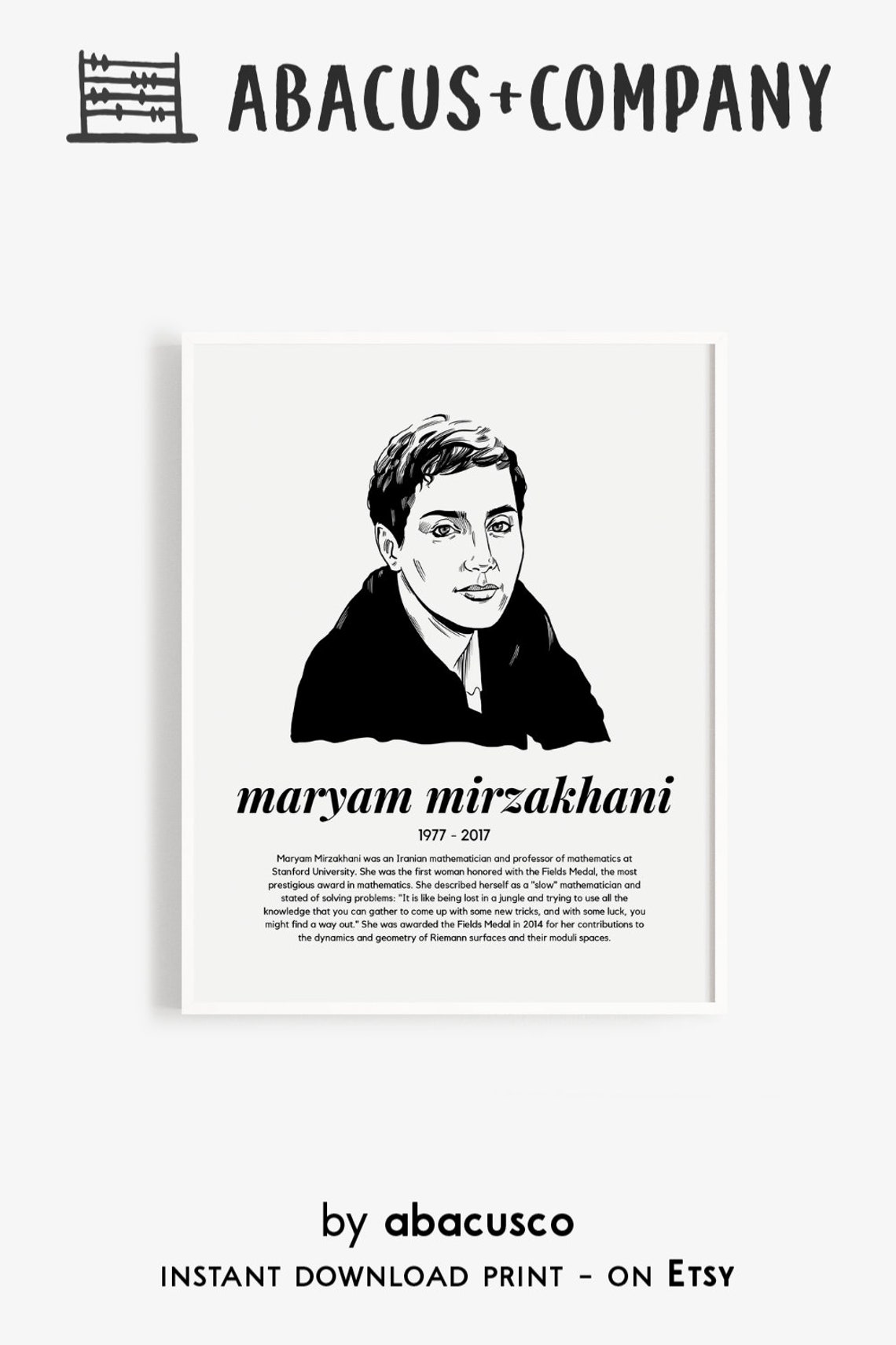Maryam Mirzakhani. Women in Mathematics. Great Mathematician Poster ...