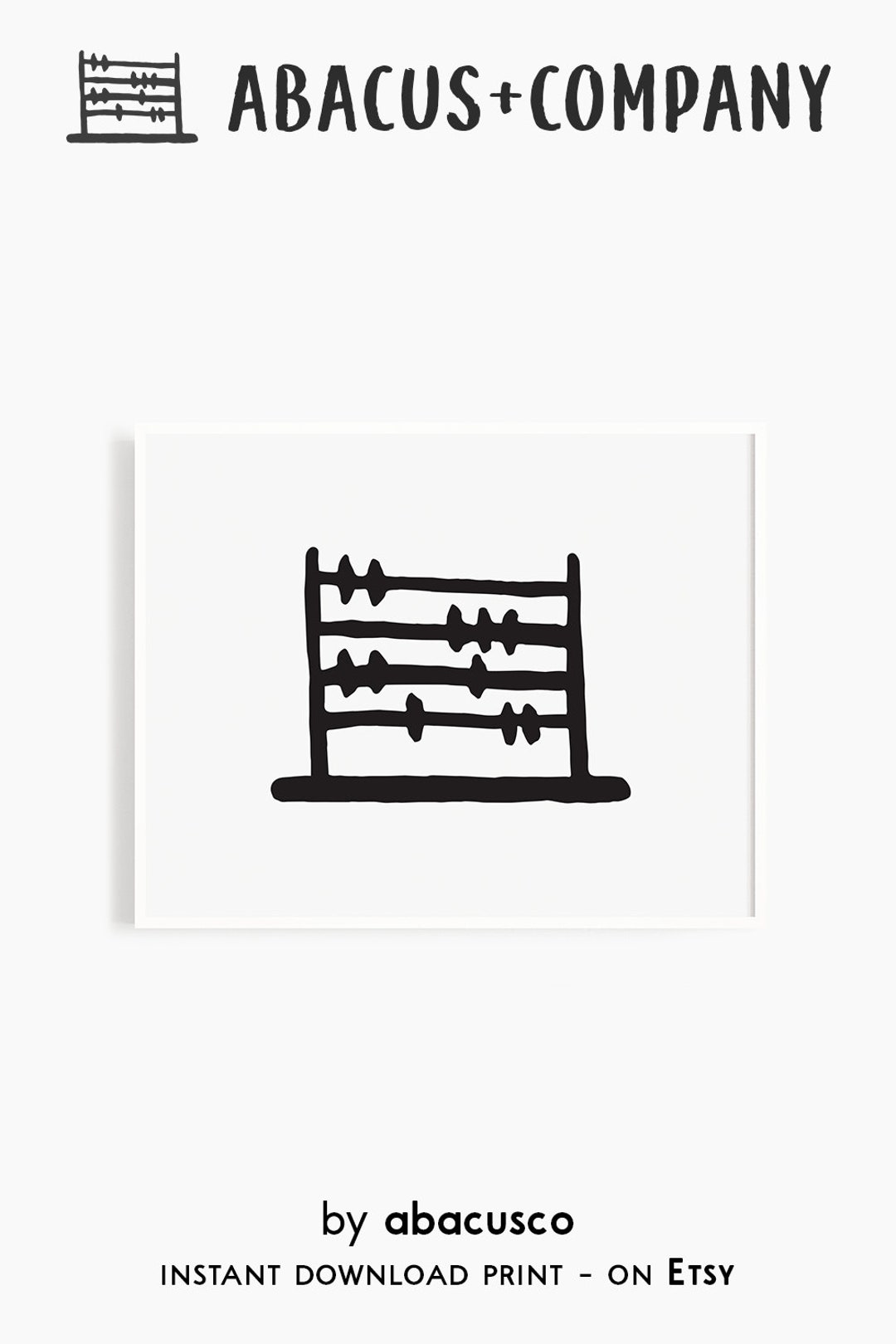 Abacus Monochromatic Modern Design Instant Digital Download Poster - Etsy