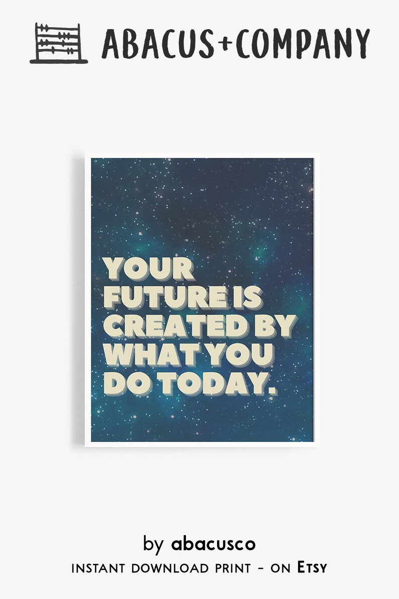 Your Future is Created by What You Do Today. Motivational Poster for ...