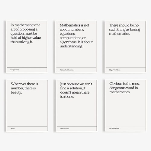 Set of Mathematics Quote Posters 12 Total - Etsy