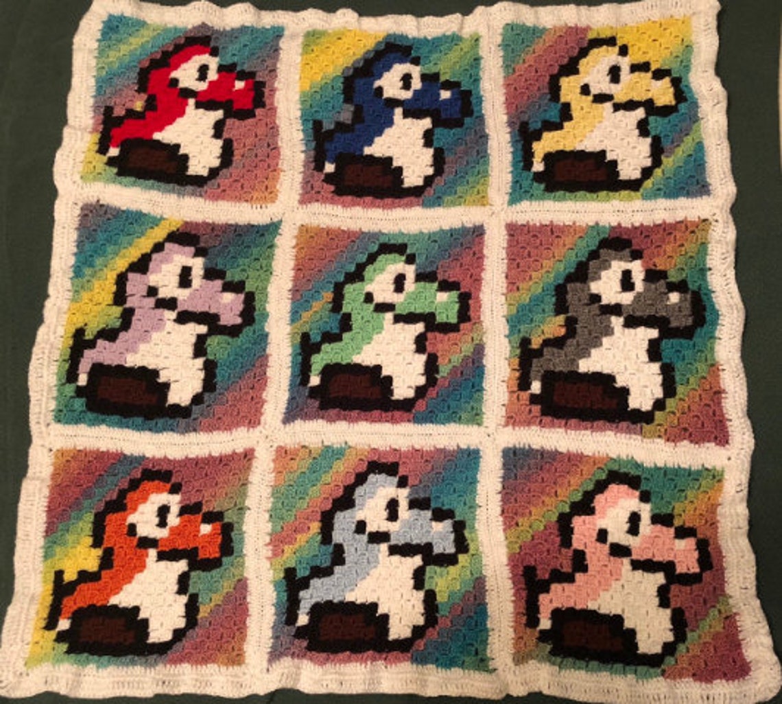 PATTERN Baby Yoshi Crochet Blanket mario - Etsy