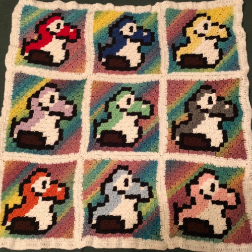 PATTERN Baby Yoshi Crochet Blanket mario - Etsy