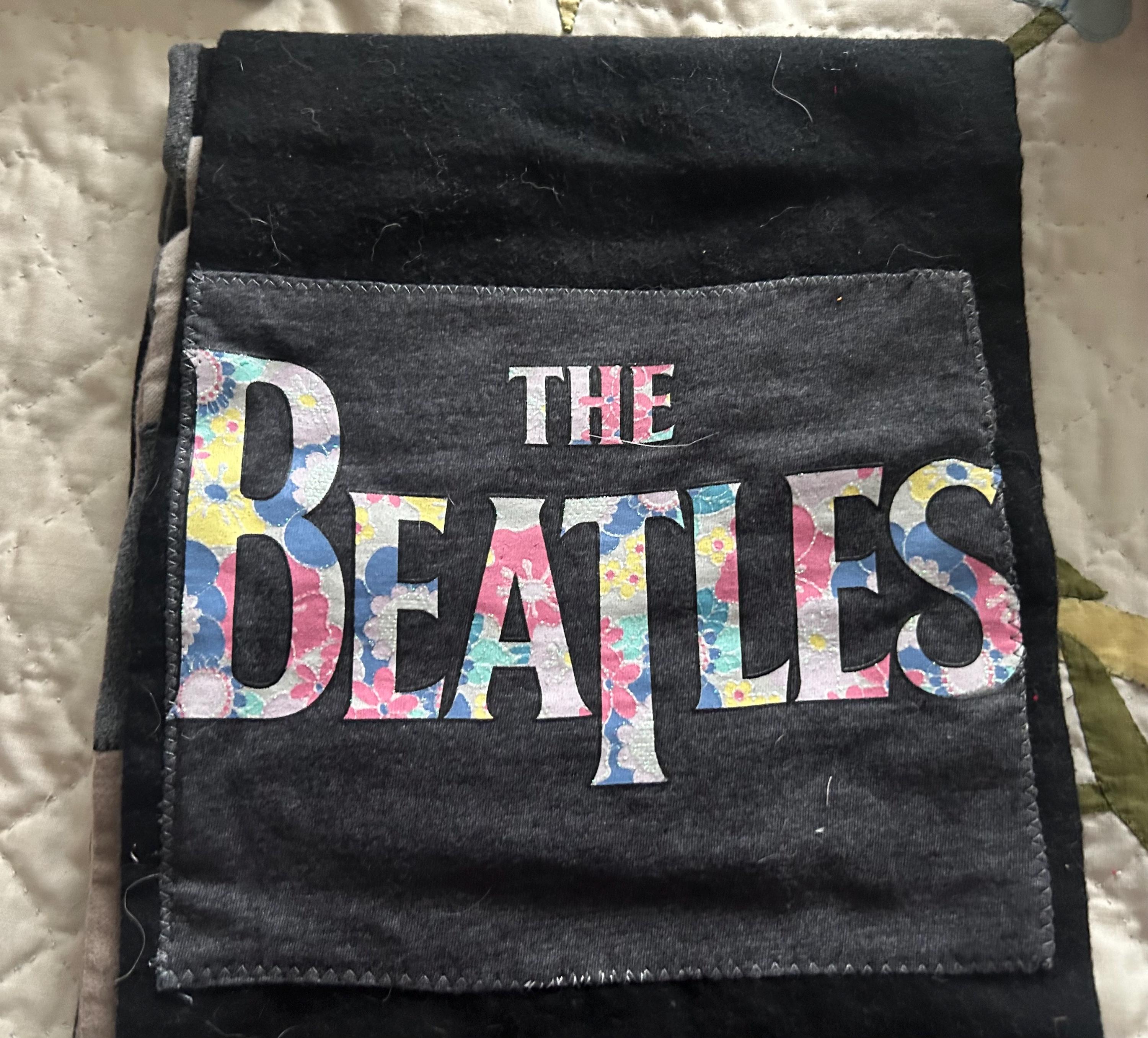 The Beatles Theme, Flannel Scarf, Repurposed Tee - Etsy