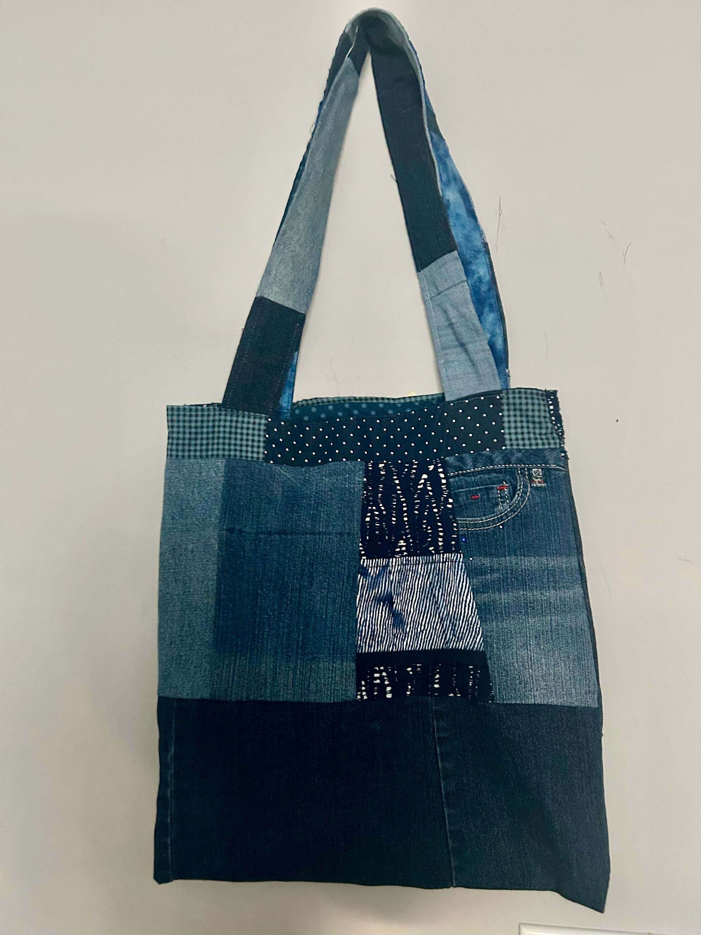 Boho Repurposed Denim Purse Tote Upcycled Denim Jeans Cotton-lined - Etsy