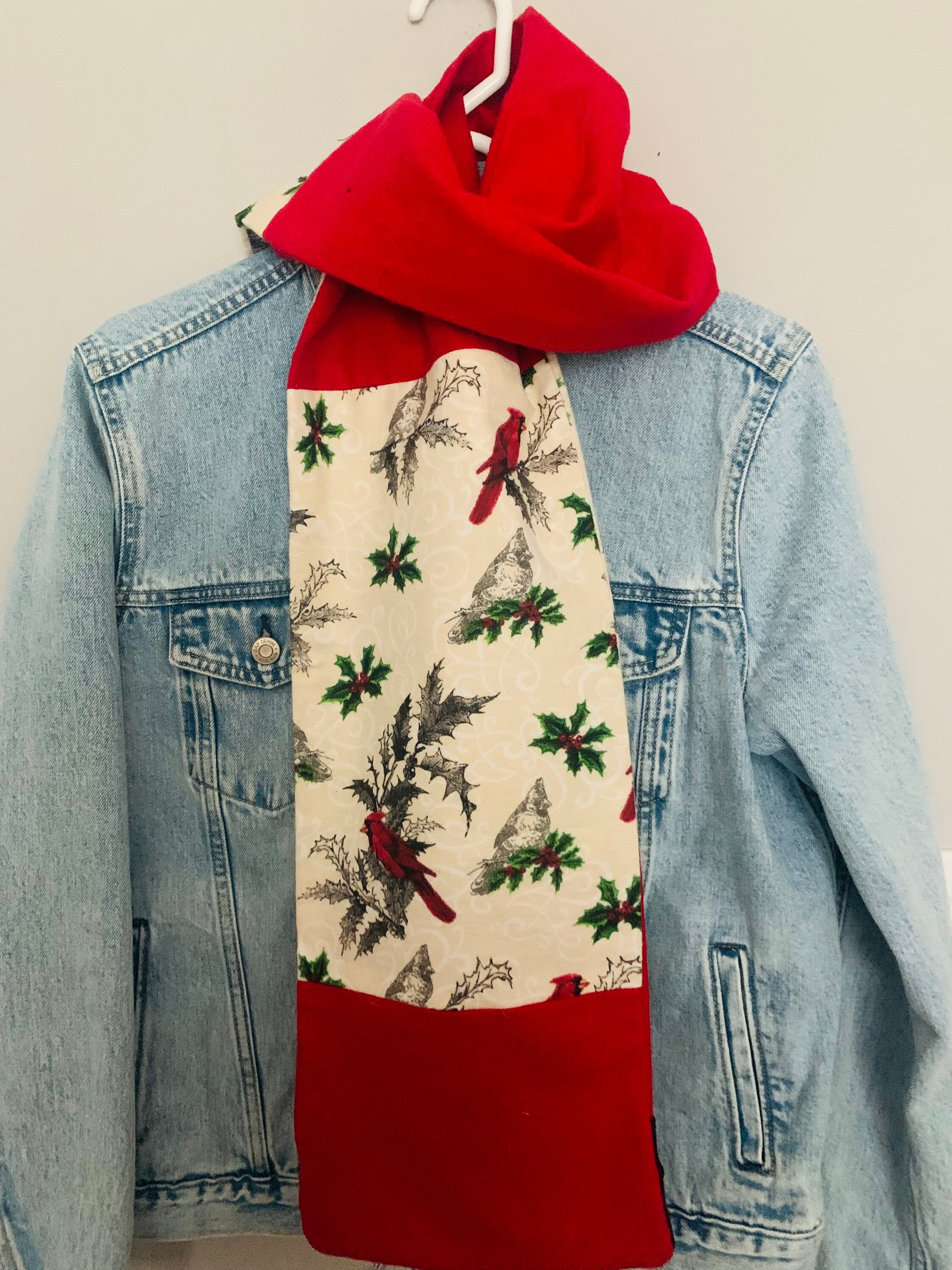Cardinals Flannel Scarf, Red Birds, Holiday Gift for Her, Winter ...