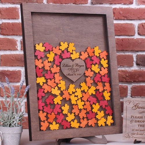 Personalized Fall Wedding Tree Drop Box Guest Book Alternative - Etsy